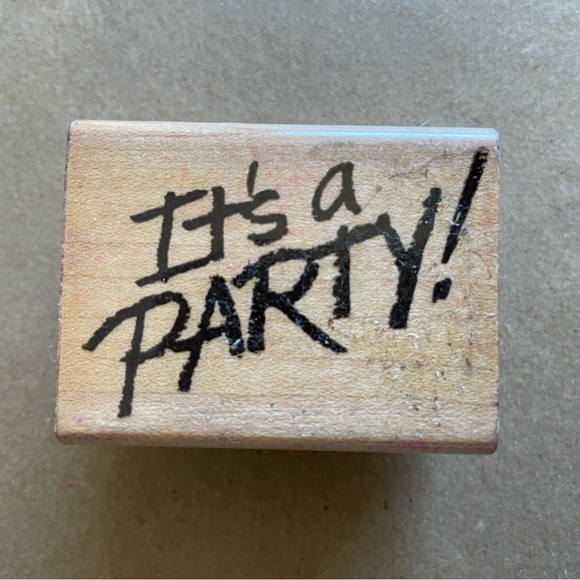 Party Supplies | Vintage Rubber Stamp Its A Party For Party Invitations ...